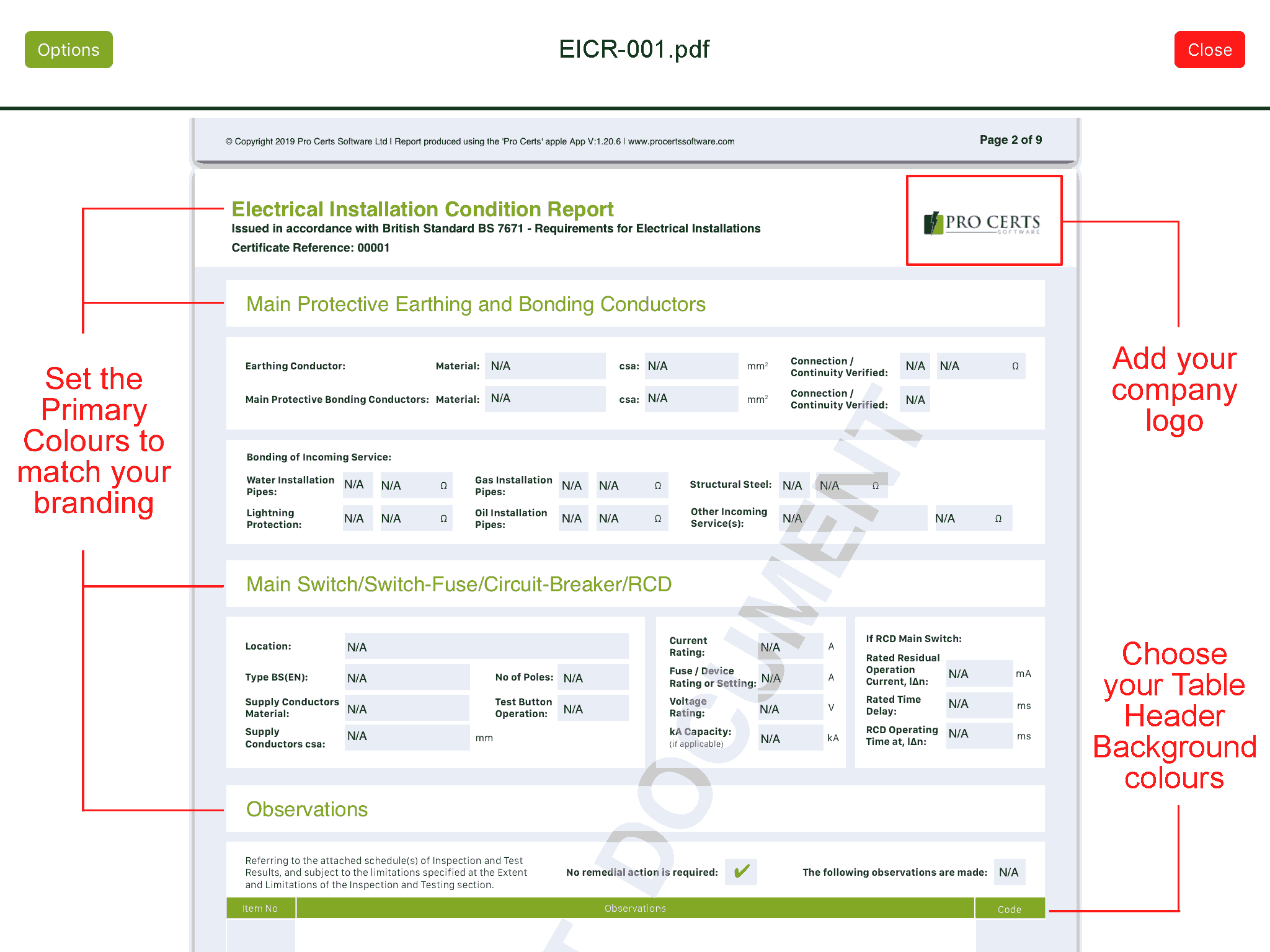 Electrical Certification Software - EICR Software