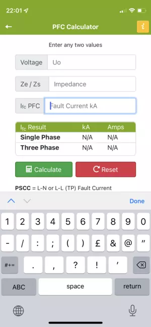 Fault Current Calculator - Pro Certs Software