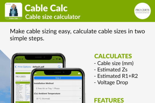 Cable Calculator App Updated - Pro Certs Software