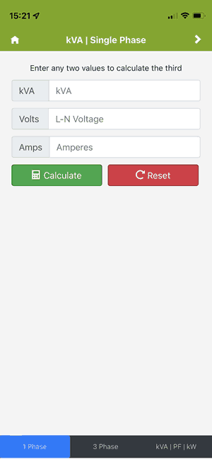 kVA Calculator - kVA to Amps Calculator - Pro Certs Software