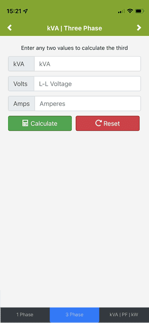 kVA Calculator - kVA to Amps Calculator - Pro Certs Software