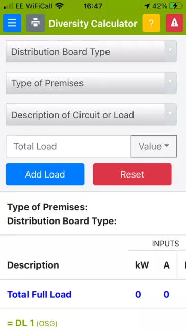 Diversity Calculator - Maximum Demand - Pro Certs Software