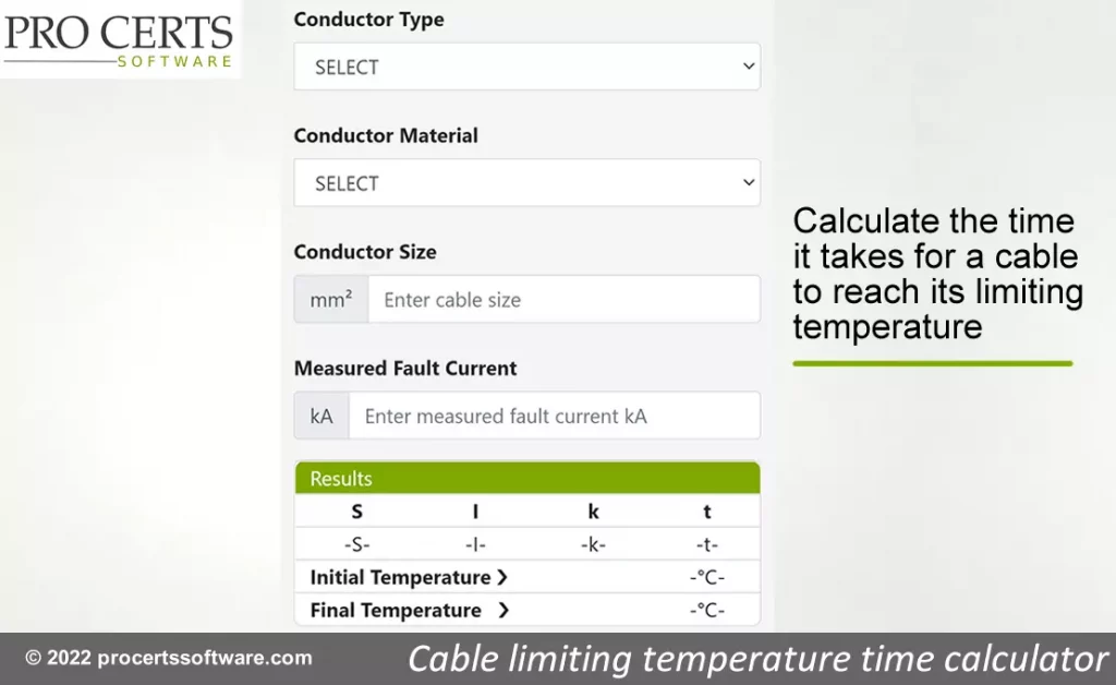 Cable Temperature Rise Time Calculator Archives - Pro Certs Software