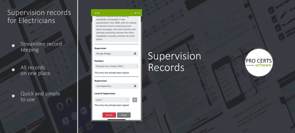Supervision Records - Pro Certs Software Ltd