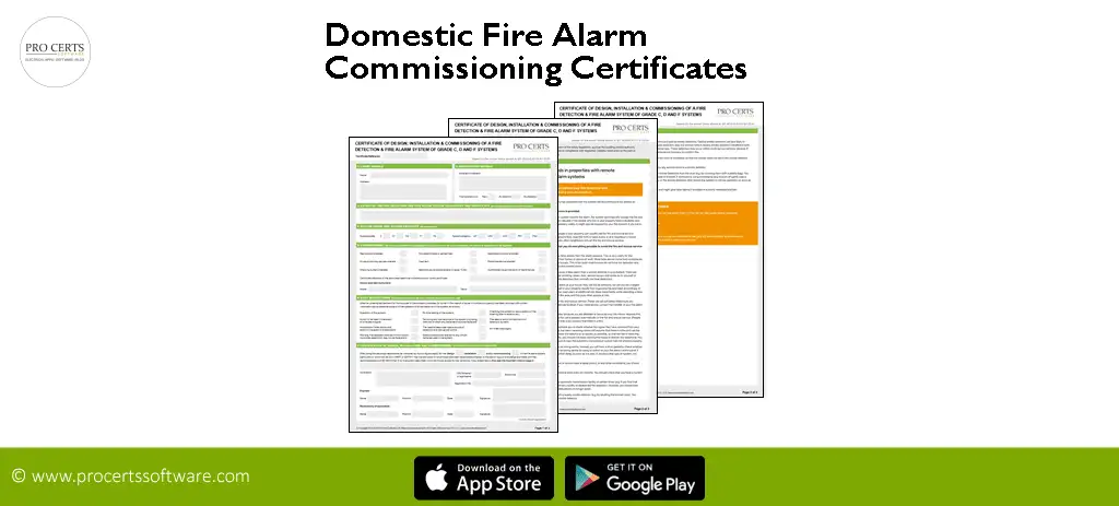 Domestic Fire Alarm Certificates - Pro Certs Software Ltd